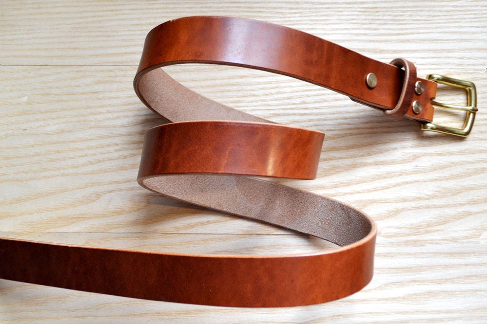 1.25" Horween Leather Belt | English Tan Horween Dublin Leather | Light ...
