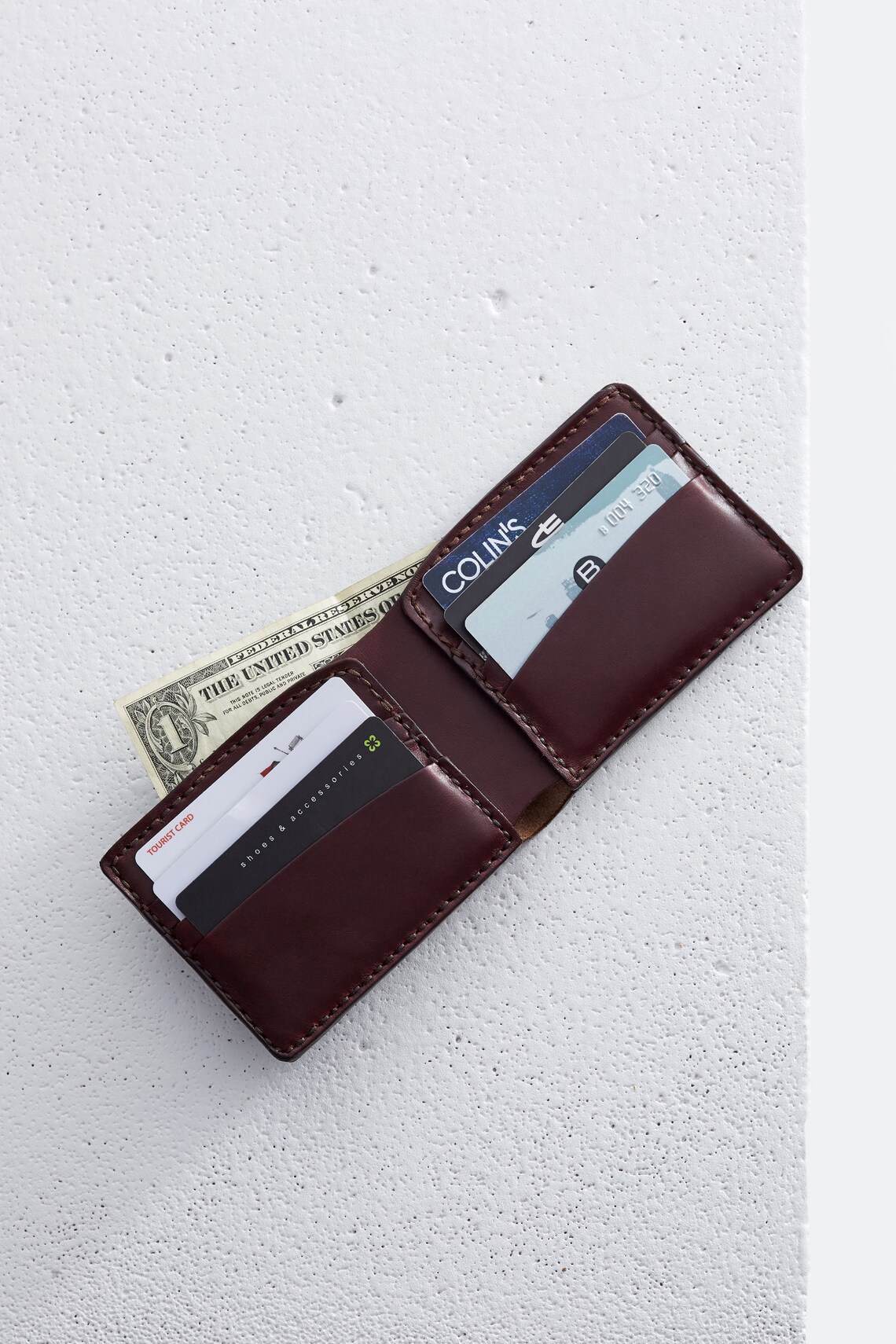 Bifold Horween Wallet in Chromexcel Black Leather Snap or - Etsy