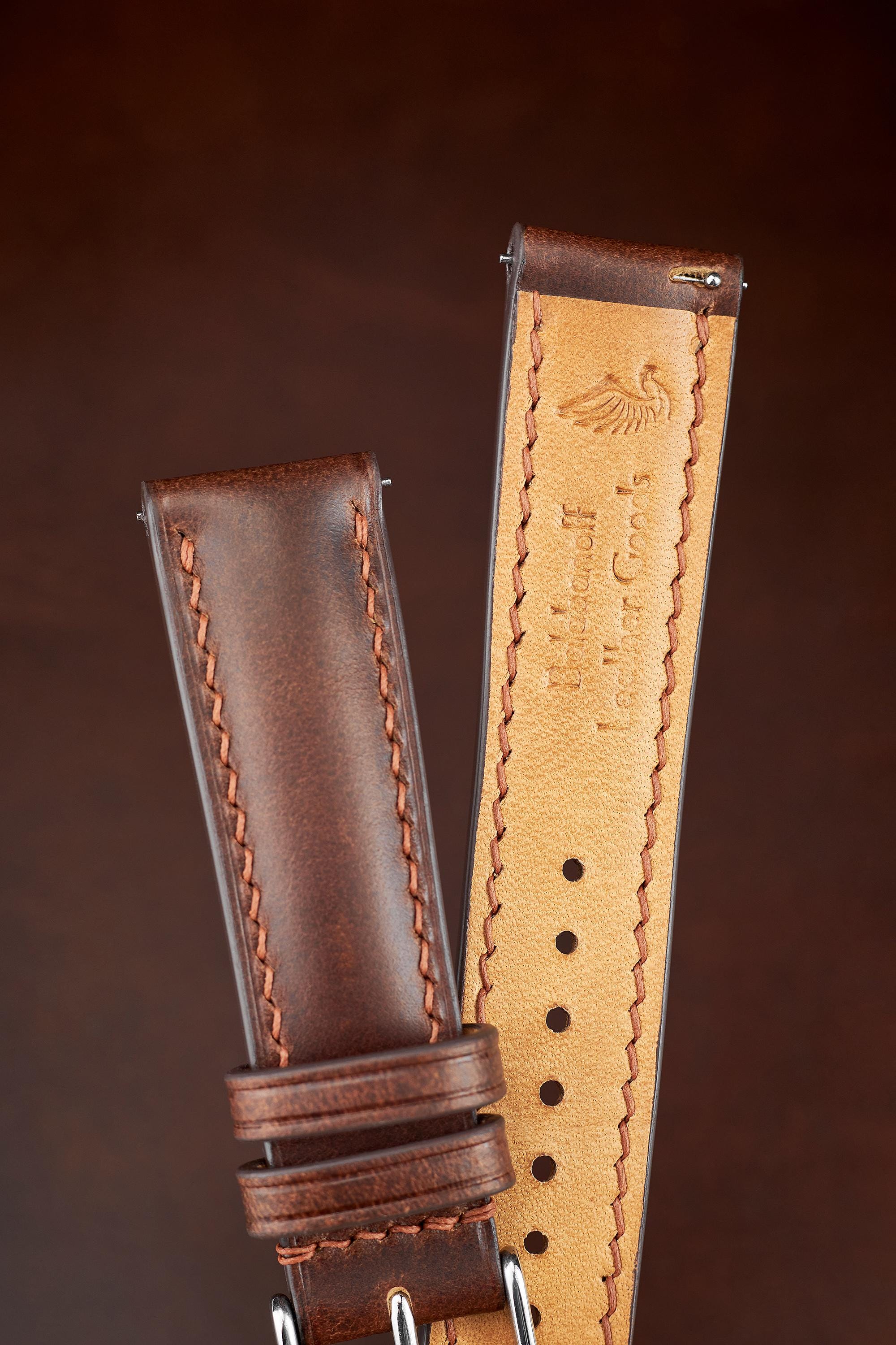 Cognac Brown Watch Strap Band / Rich Reddish Brown Chestnut Color With ...
