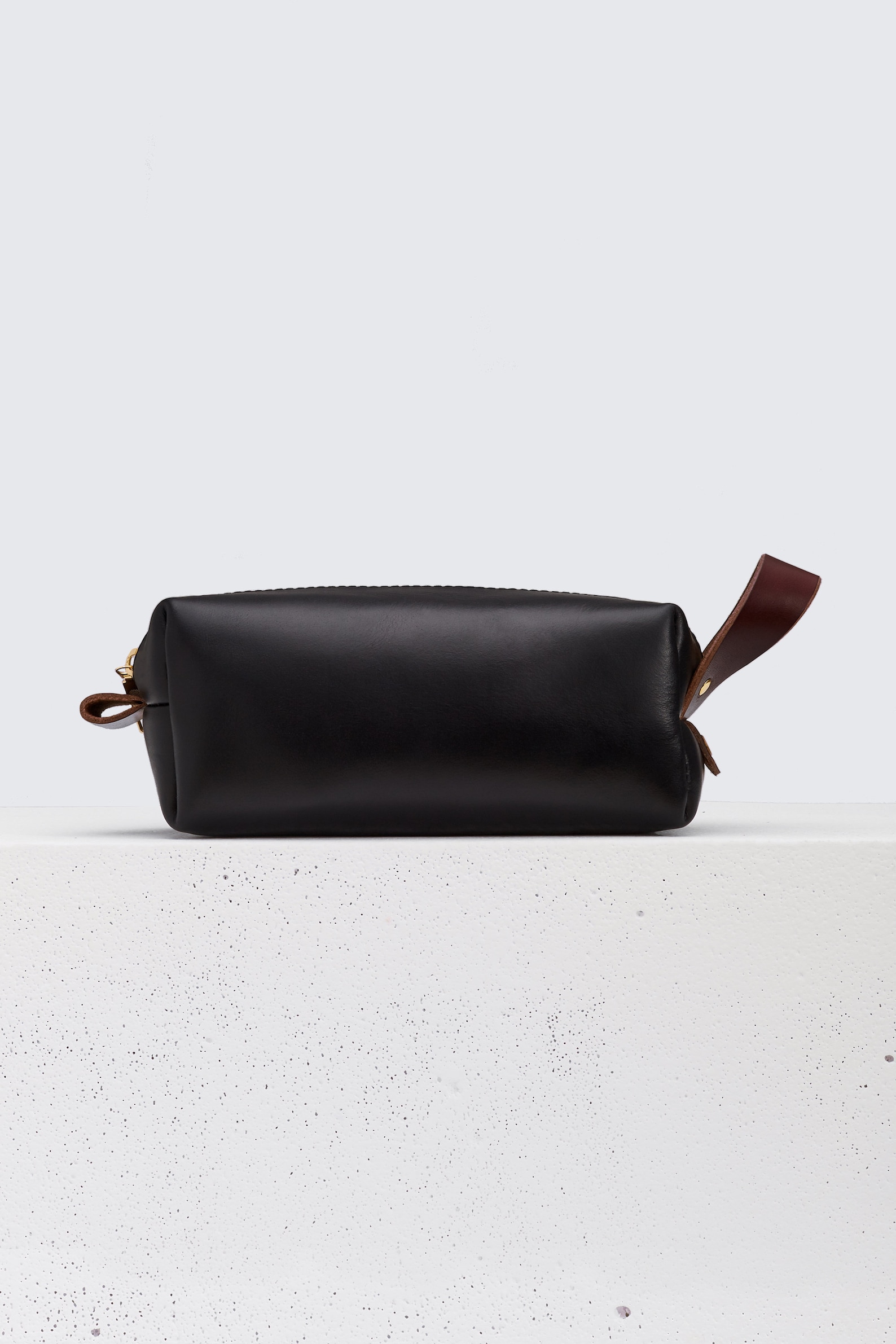 Horween Black Chromexcel Leather Dopp Kit Bag / Groomsmen Shaving Bag ...