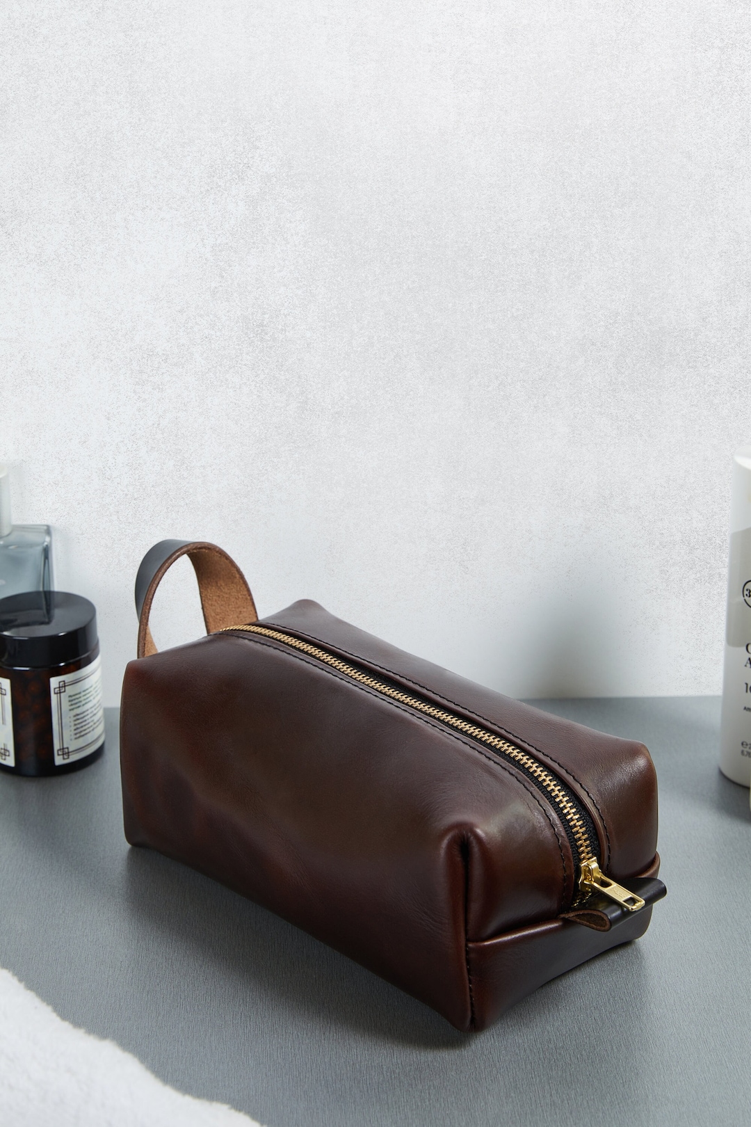 Horween Leather Dopp Kit Bag in Brown Chromexcel / Groomsmen Shaving ...