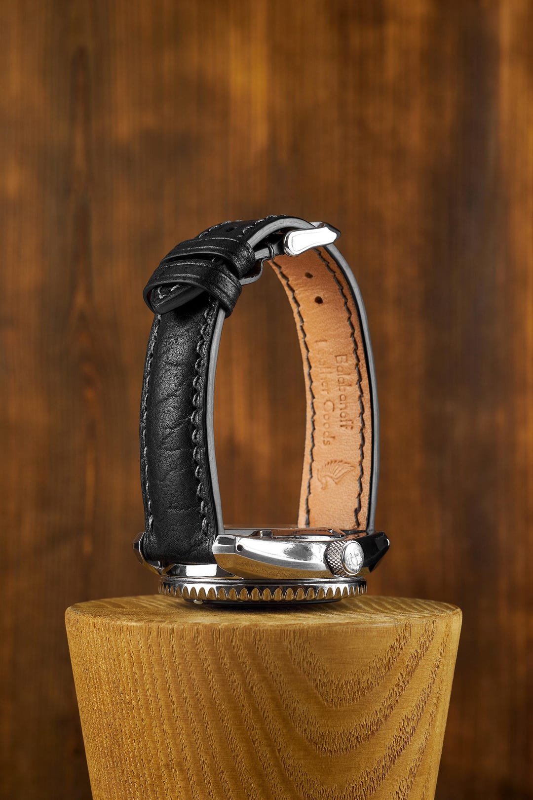 Black Bison Leather Watch Strap: Textured Handmade Band - Etsy
