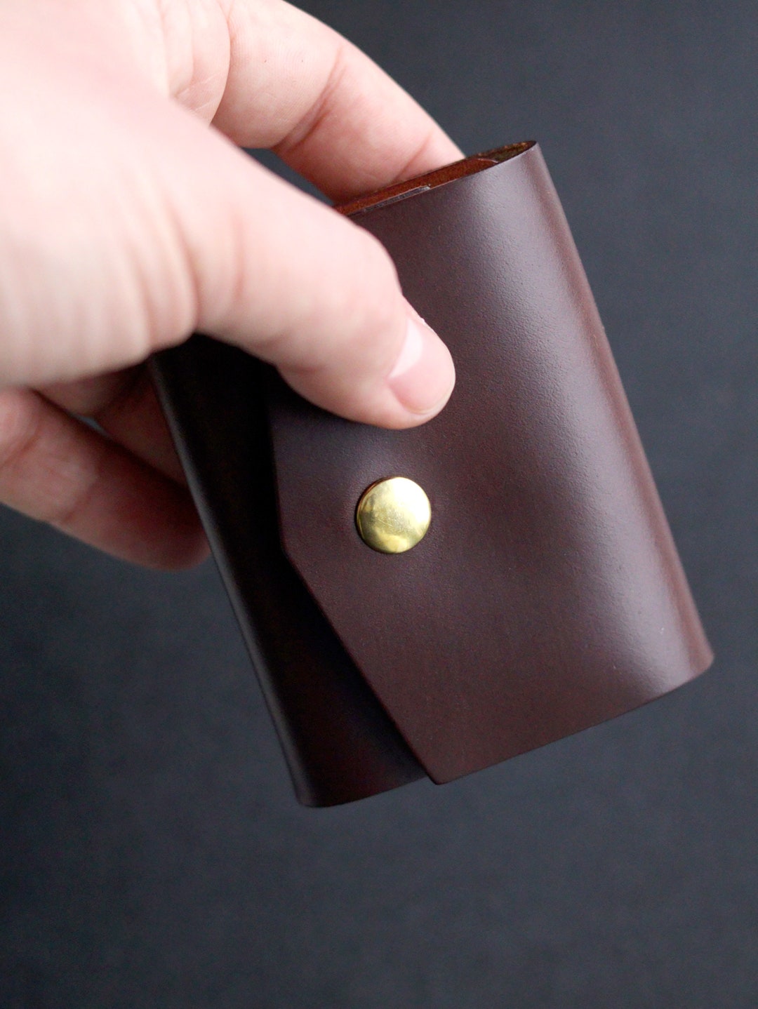 Minimalist Front Pocket Brown Wallet Made of Horween Leather, for Cash ...