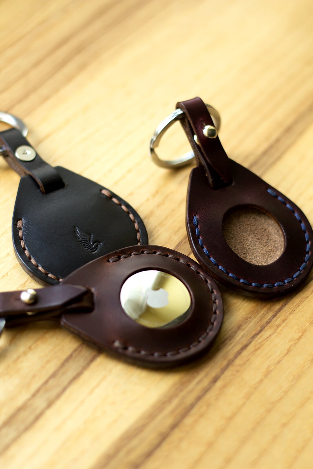 AirTag And/or Luggage Tag Personalized Case in Horween Chromexcel Black ...