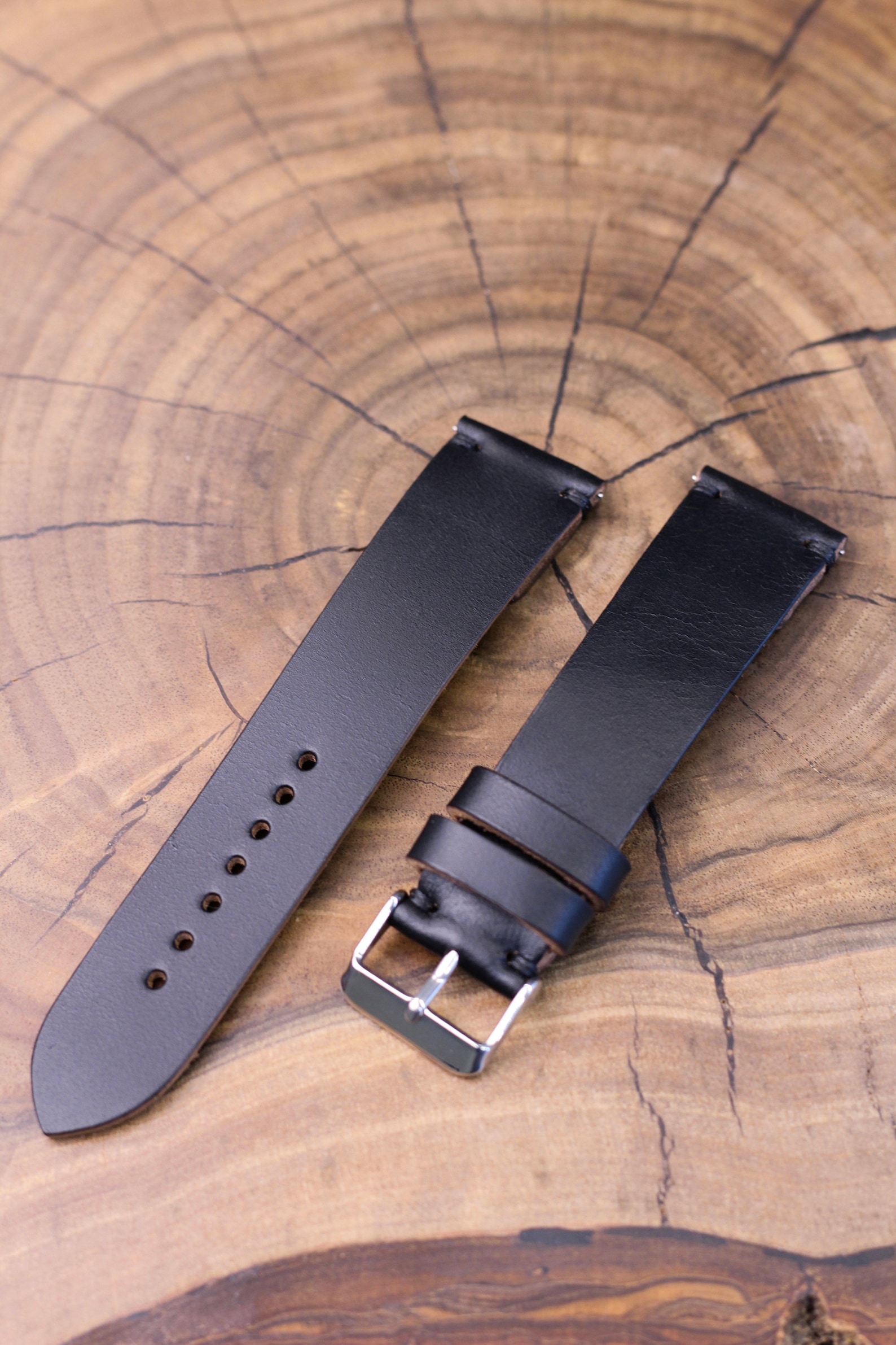 Horween Watch Strap Band in Black Chromexcel Leather / 100% - Etsy
