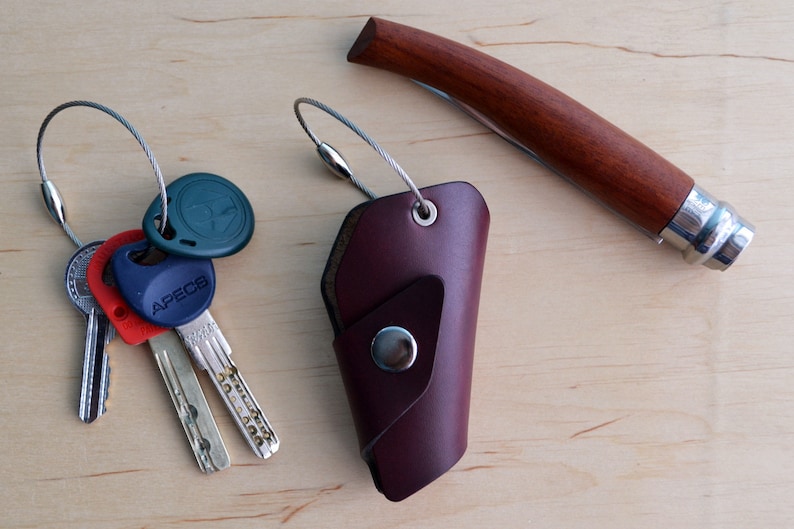 Safety for Nails Key Carrier | Women Keaychain in Burgundy Leather ...