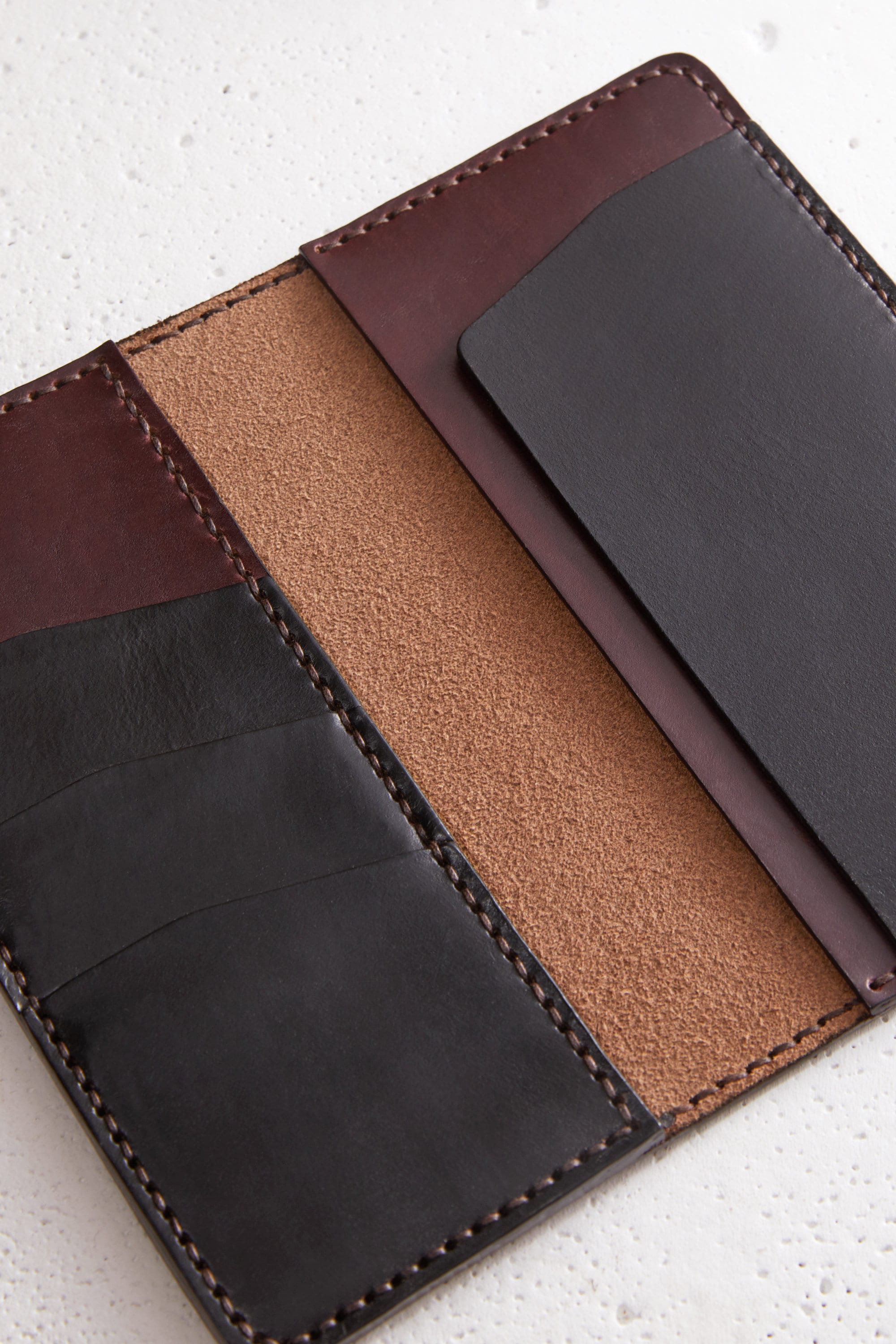 Checkbook Wallet in Horween Chromexcel Black Brown Burgundy | Etsy