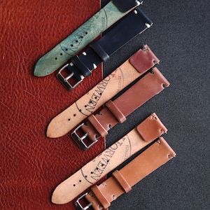 Shell Cordovan One Layer Watch Strap Band in Whiskey Tan Horween ...