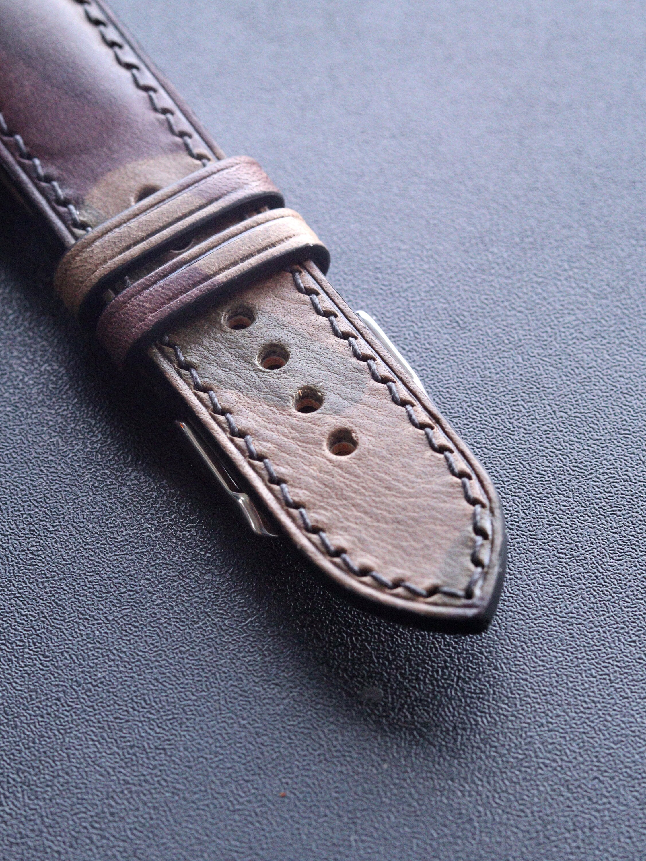 Camo Dark Green Military Watch Strap Band Camouflage Leather / Handmade ...