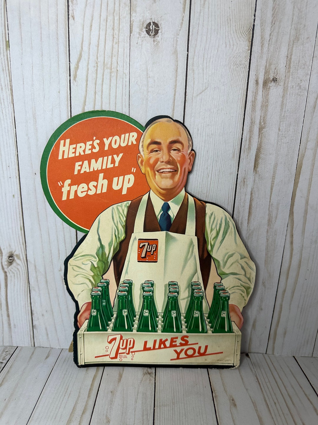 1948 NOS 7UP Cardboard Easel Back Store Display - Etsy