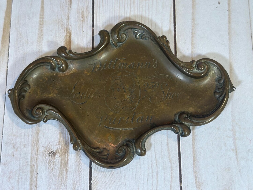 Antique Brass Dittmann’s Ladies Shoe Puritan Pin Tray - Etsy