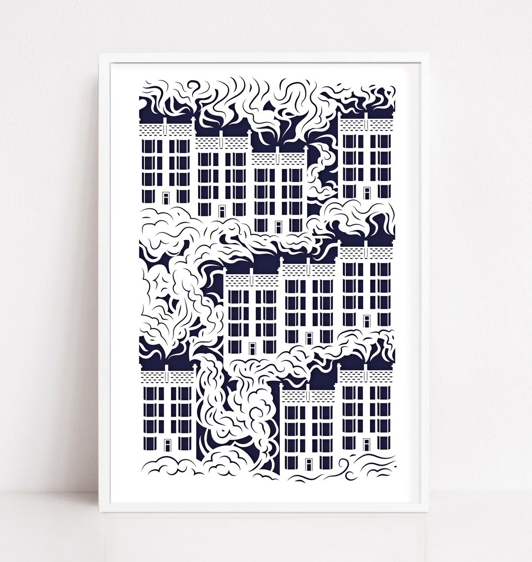 Paper Cut Handmade Glasgow Tenements Artwork A3 Size, Unframed Made in ...