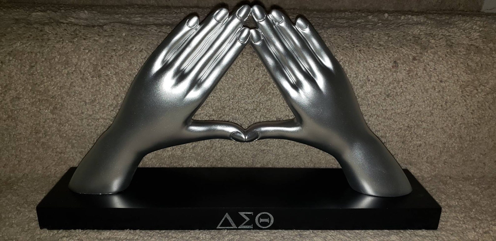 Pyramid Hands Figurine With Engrave Delta Sigma Theta Symbols - Etsy