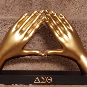 Pyramid Hands Figurine With Engrave Delta Sigma Theta Symbols - Etsy
