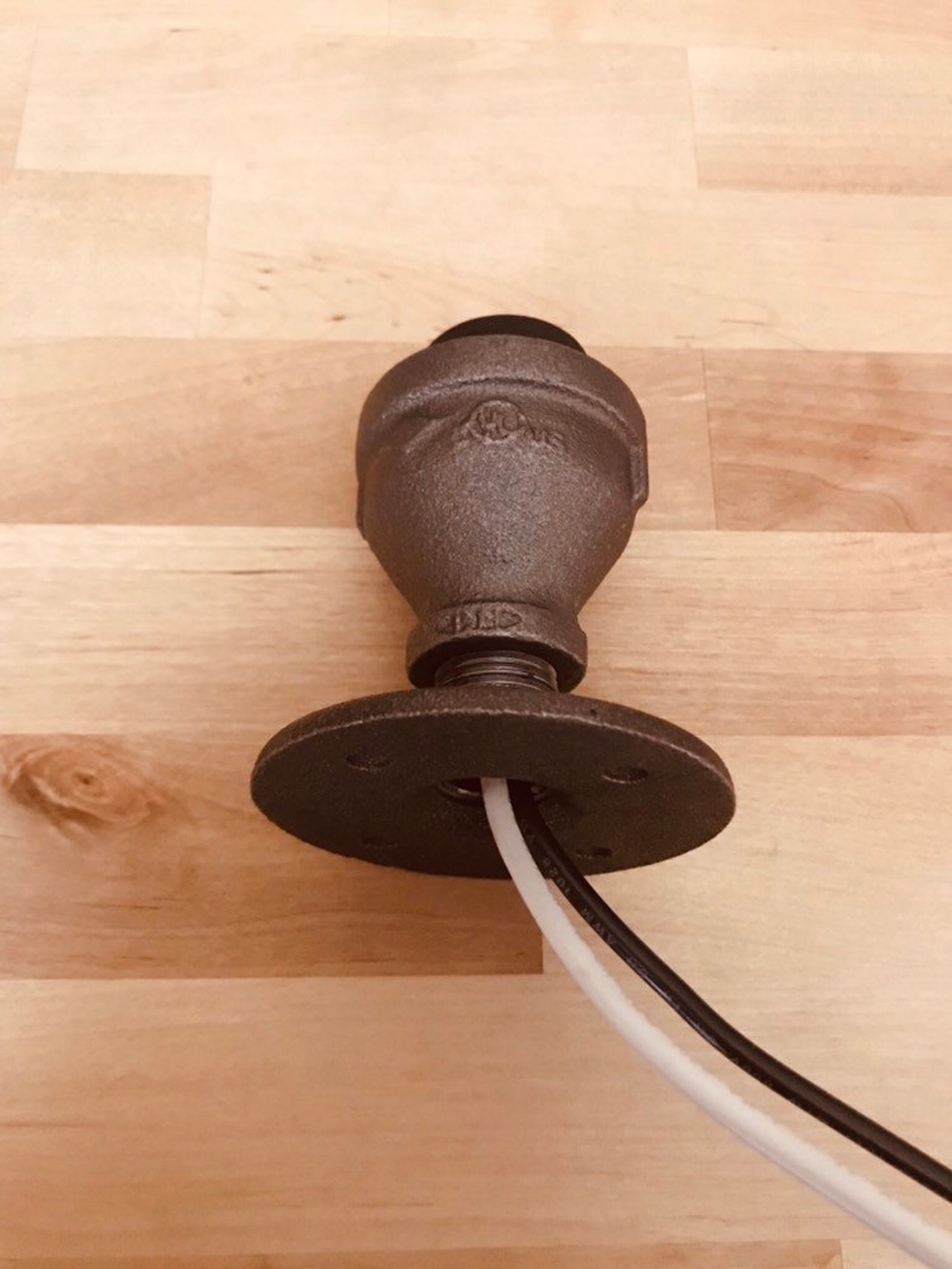 Black Pipe Light Socket flush mount | Etsy