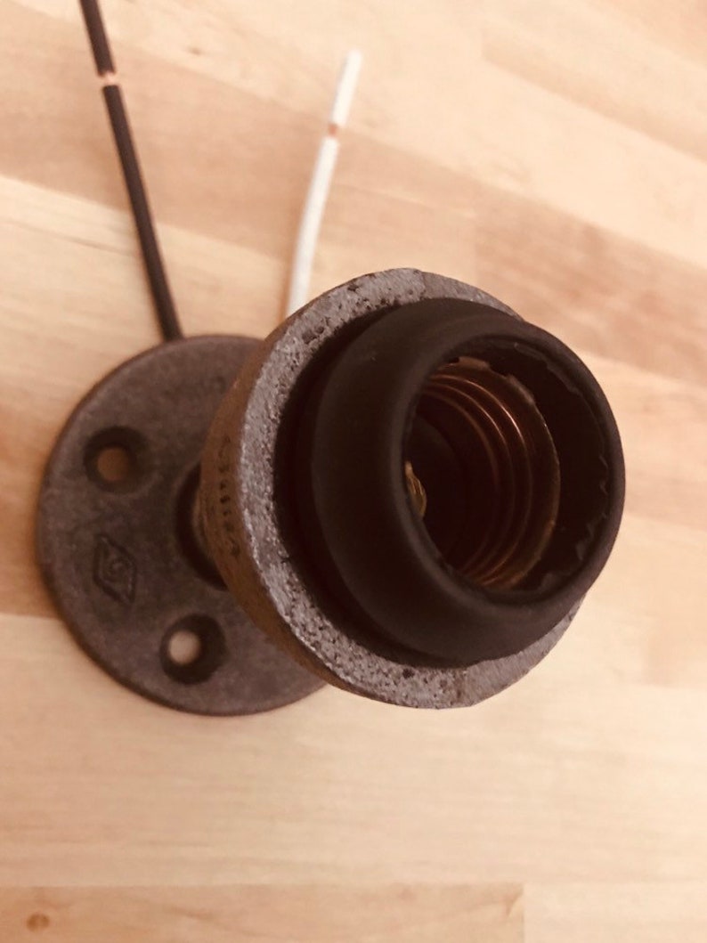 Black Pipe Light Socket flush mount | Etsy