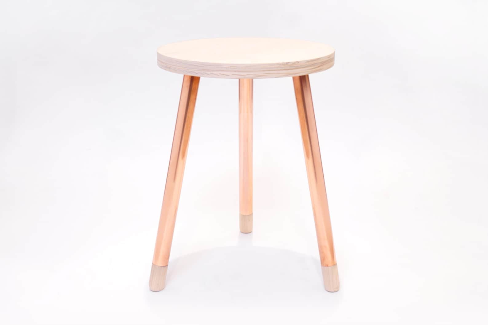 Copper Wood Stool 3-leg - Etsy