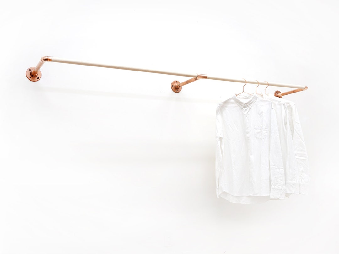 Wall Mounted Copper Clothing Rack • W-rack - Etsy