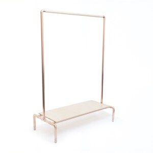 Copper Rack W/ Shelf Freestanding Clothing / Garment Rack Copper and ...