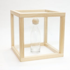 Cube Wood Display Case • Glass or Acrylic • Jewelry + Collectibles - Etsy