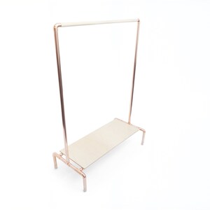 Copper Rack W/ Shelf Freestanding Clothing / Garment Rack Copper and ...
