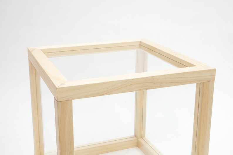Cube Wood Display Case Glass or Acrylic Jewelry - Etsy