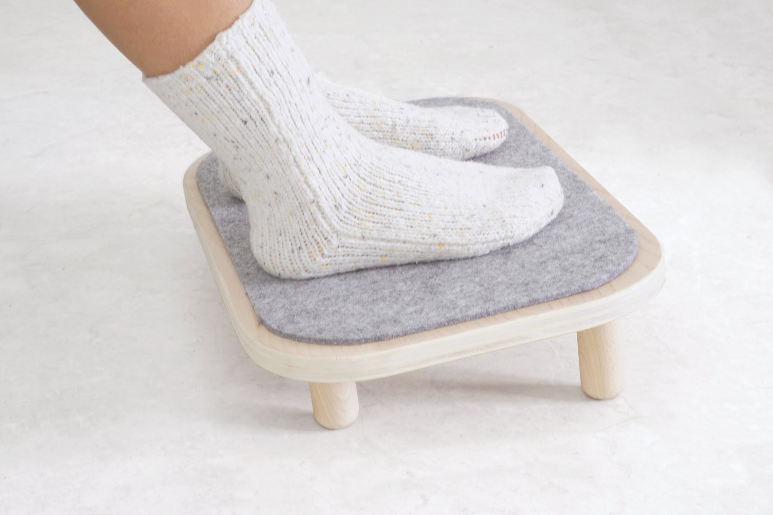 Foot Rest Stool - Wood and Felt - Home or Office Desk - Etsy