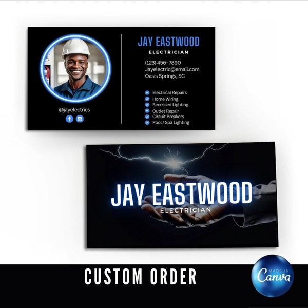 Electrical Business Cards - Etsy