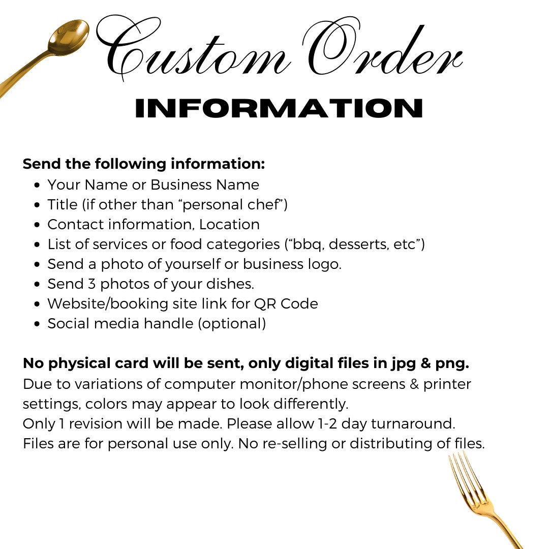 CUSTOM Luxury Fine Dining personal Chef Caterer Baker Black & Gold ...