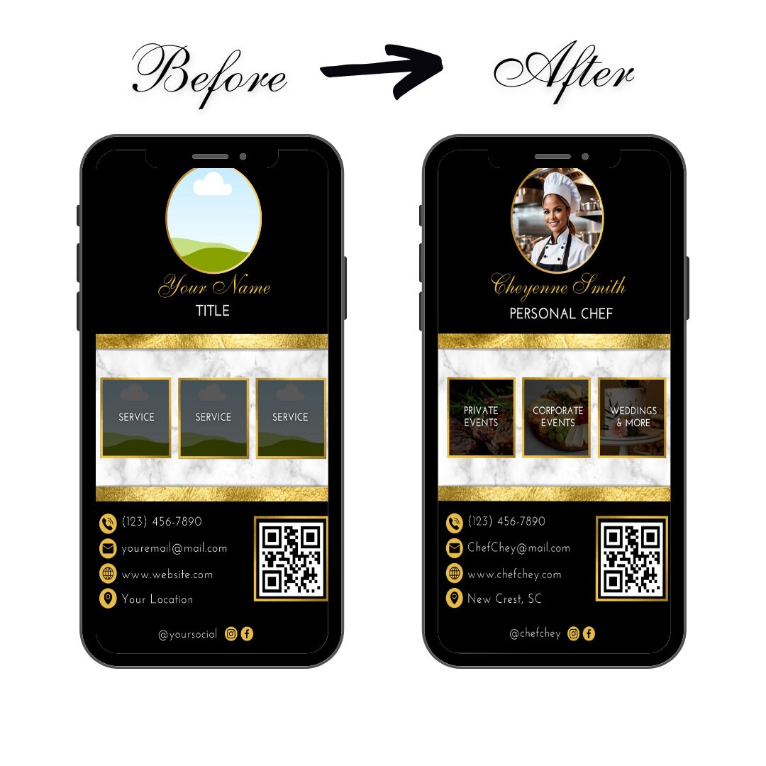 CUSTOM Luxury Fine Dining personal Chef Caterer Baker Black & Gold ...