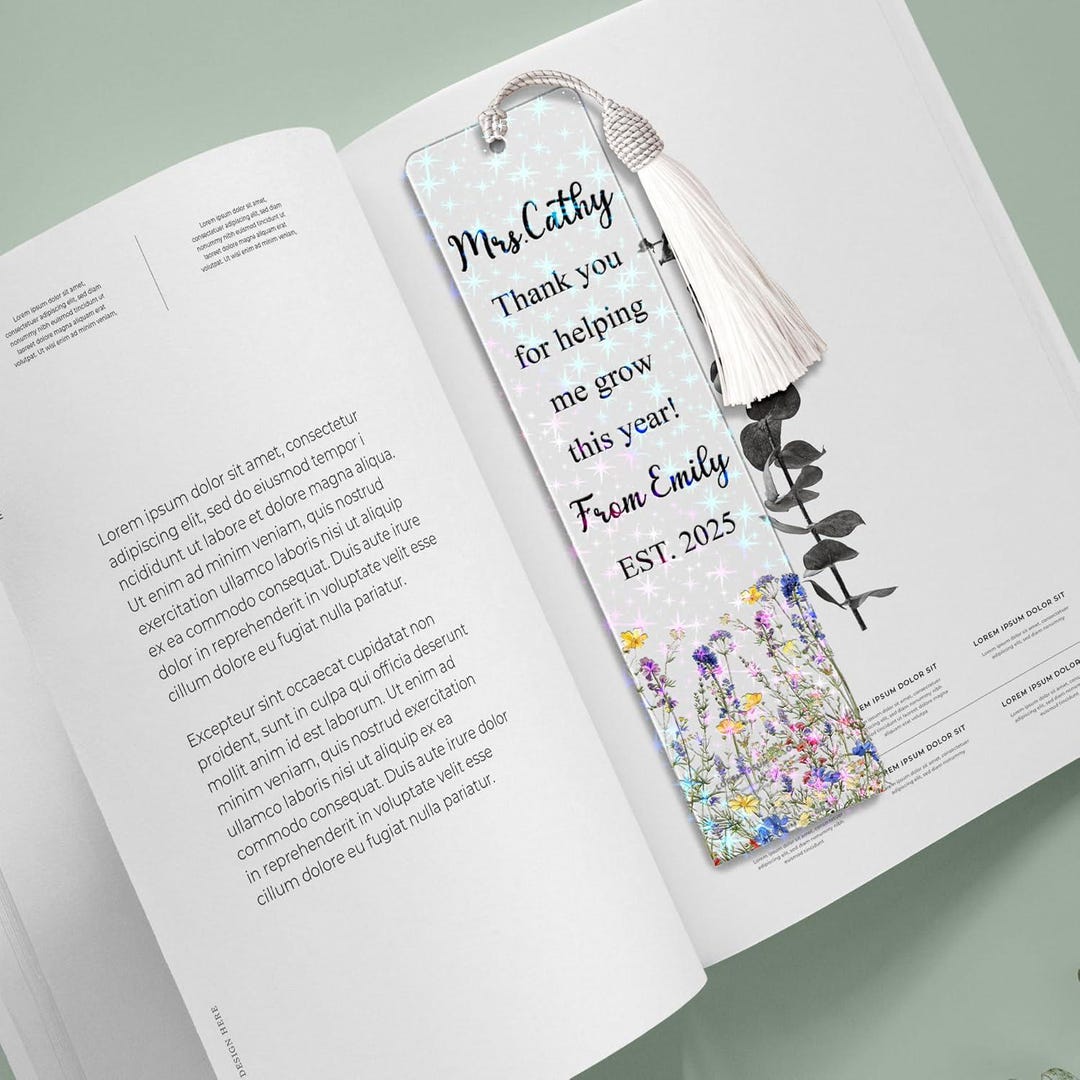 Personalized Acrylic Bookmark for Teacher Thank You for Helping Me Grow ...