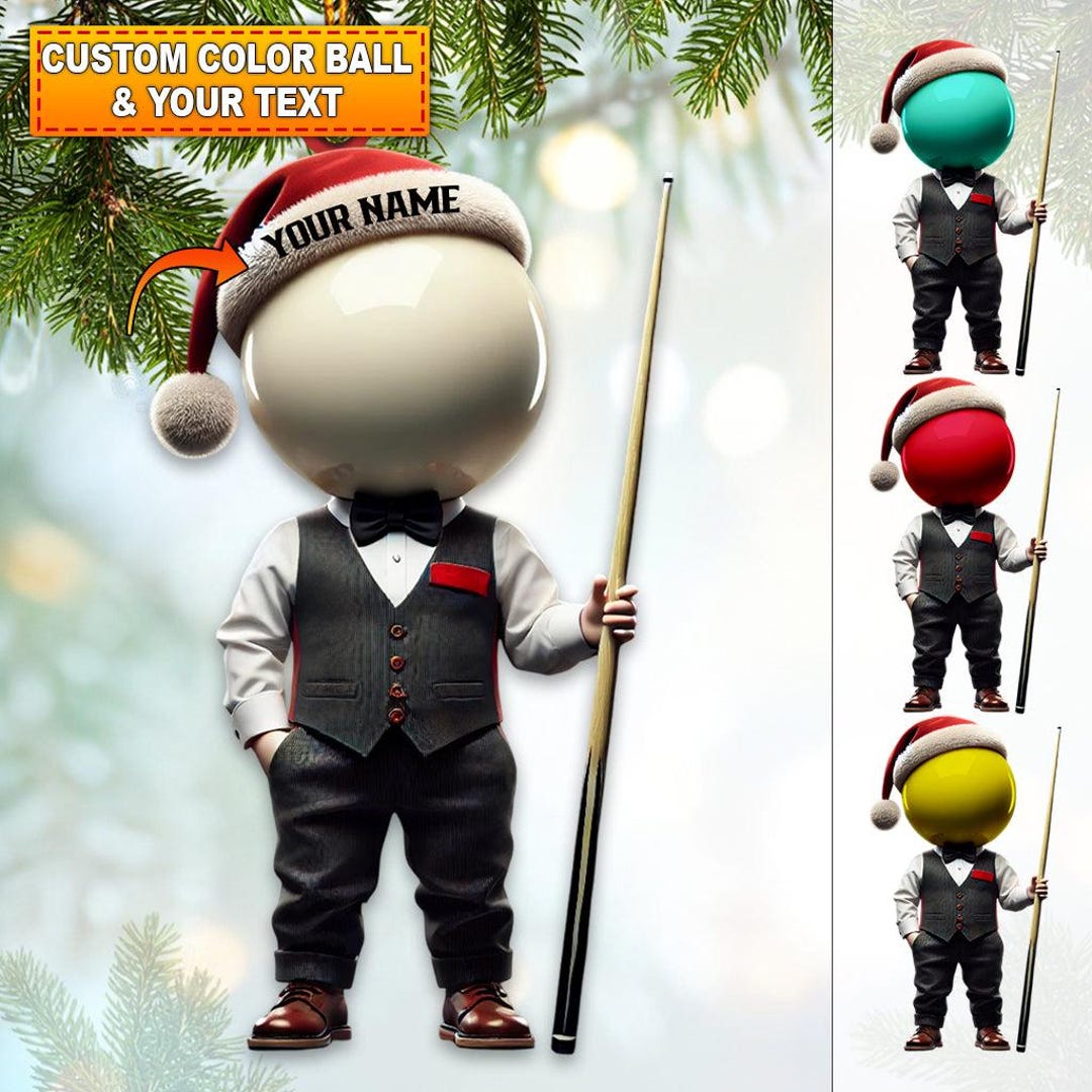 Custom Billiards Ball Ornament – Personalized Christmas Gift for Pool ...