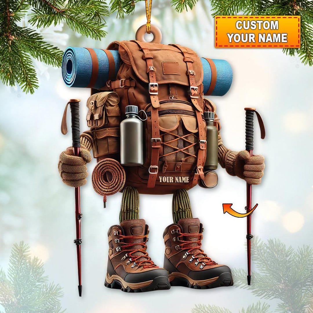Personalized Hiking Backpack Christmas Ornament – Custom Adventurer ...