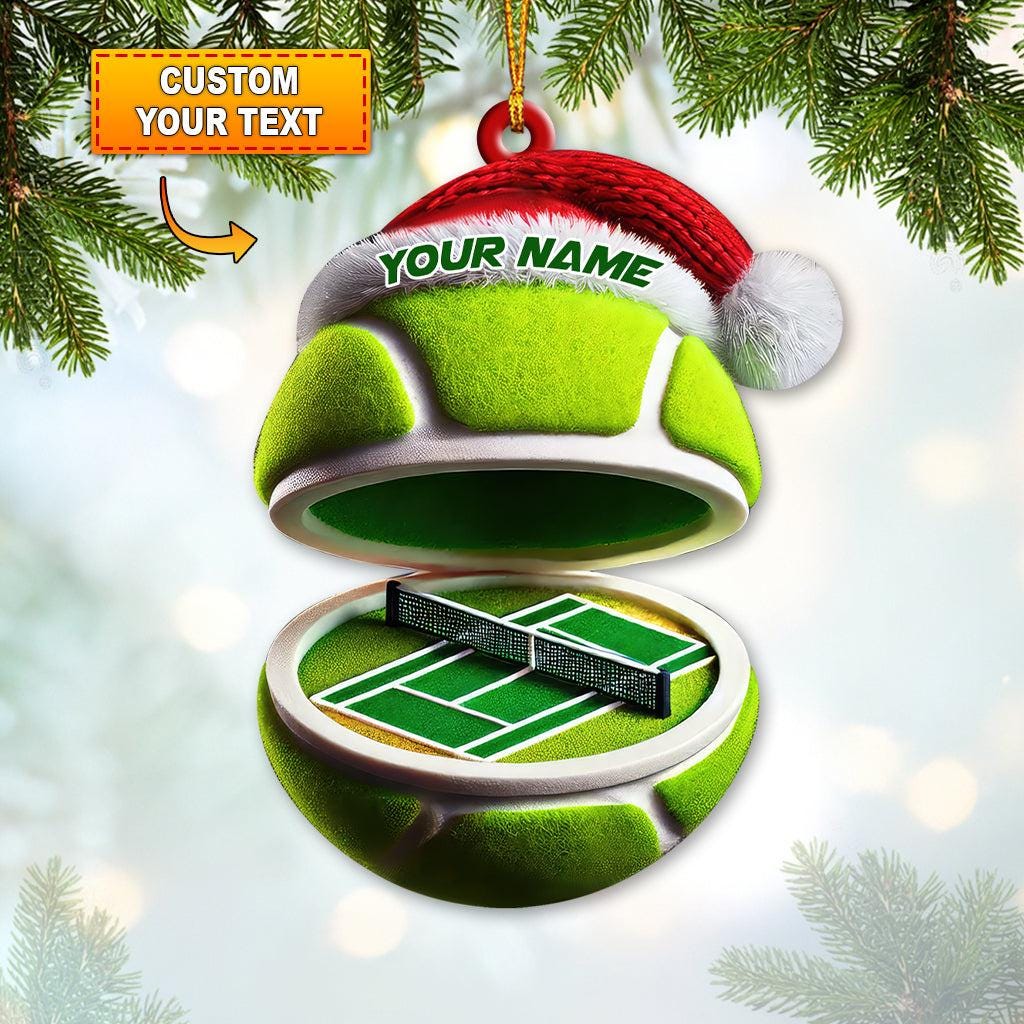 Personalized Tennis Ball Ornament Custom Name Christmas Decoration for ...