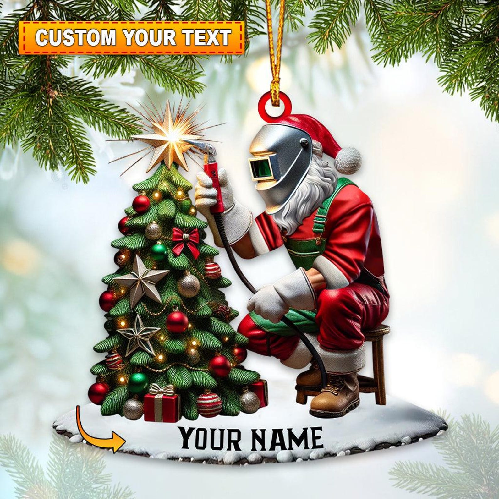 Personalized Welder Santa Christmas Ornament – Unique Welding Themed ...