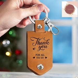Thank You Gifts - Personalized Leather Photo Keychain - Keychain for ...