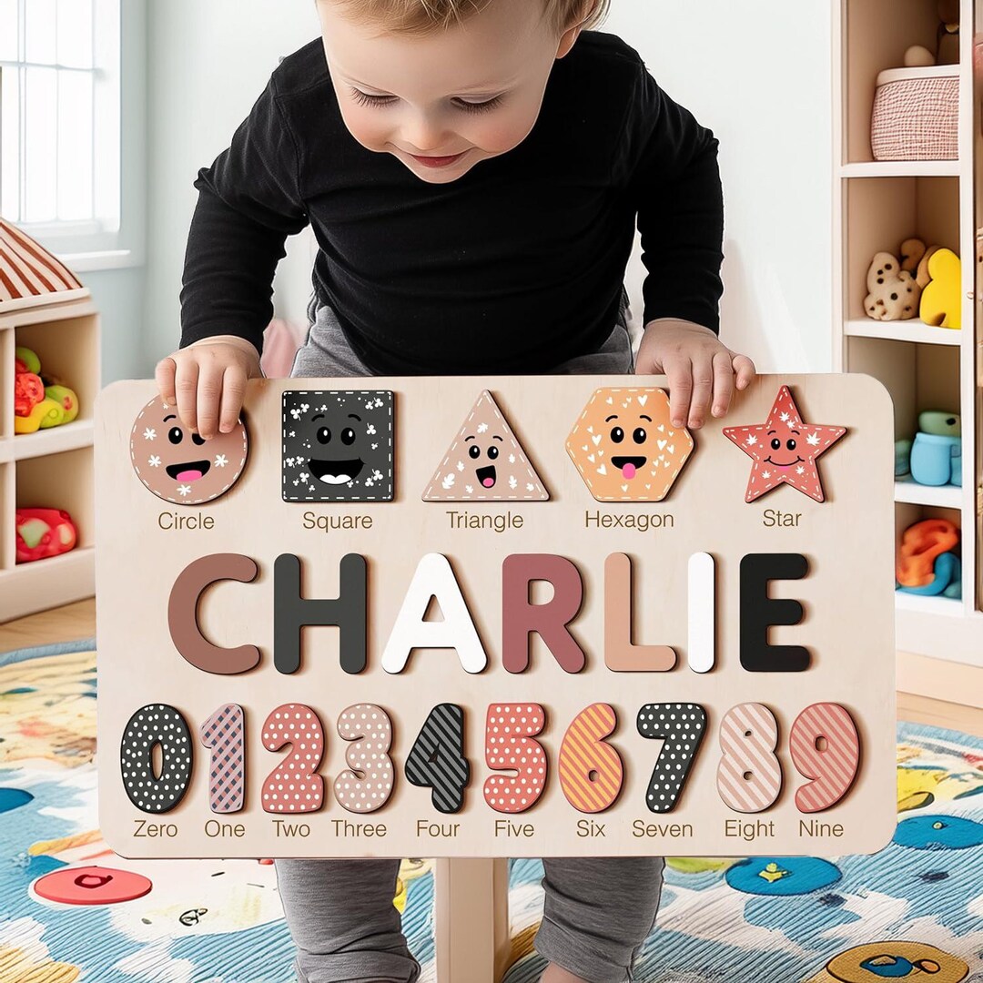 Custom Wooden Name Puzzle for Kids | Personalised Busy Board Puzzle Toy ...