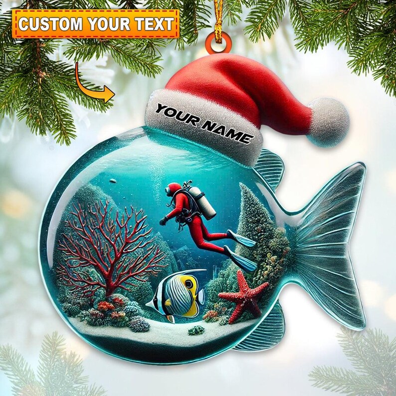 Personalized Diver Christmas Ornament Custom Scuba Diving Acrylic ...