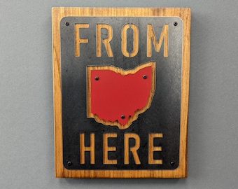 Ohio HOME Sign. Rustic Wood and Metal Unframed | Etsy