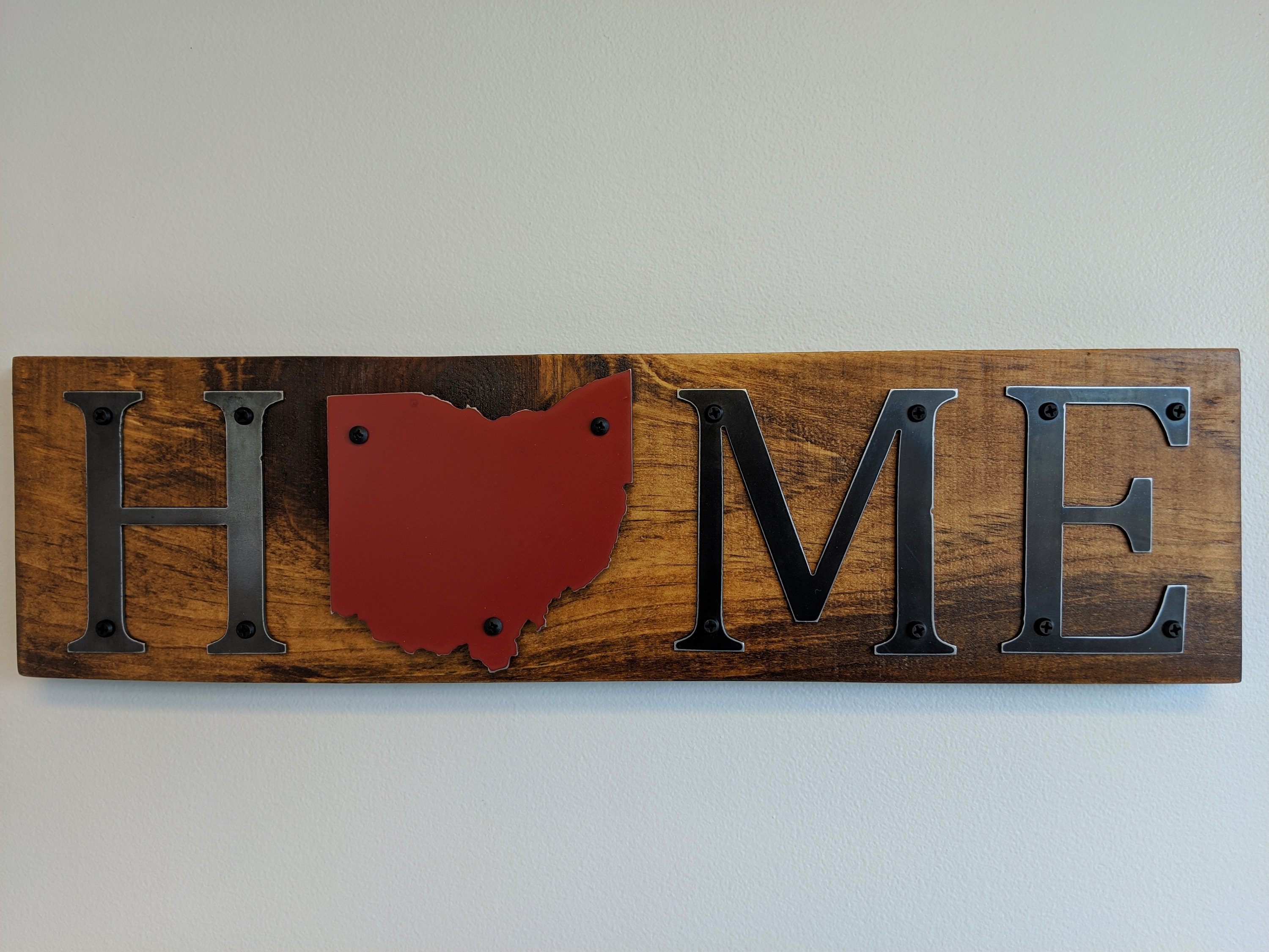 Ohio HOME Sign. Rustic Wood and Metal Unframed - Etsy