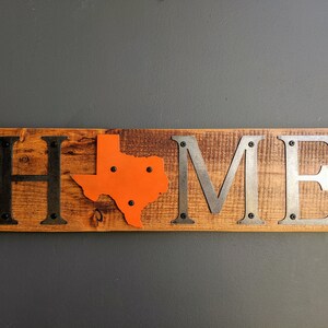 Texas HOME Sign. Rustic Wood and Metal Unframed - Etsy