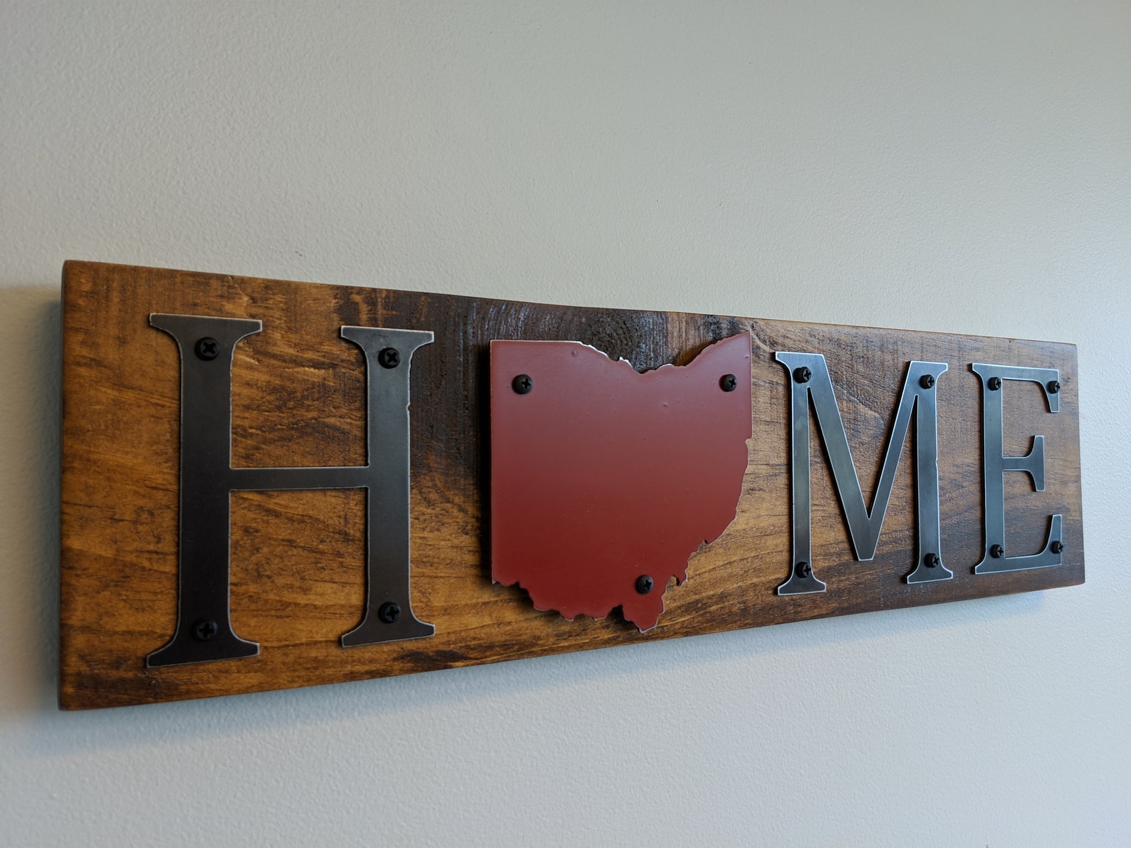 Ohio HOME Sign. Rustic Wood and Metal Unframed | Etsy