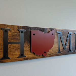 Ohio HOME Sign. Rustic Wood and Metal Unframed - Etsy