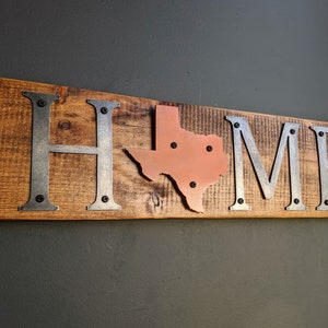 Texas HOME Sign. Rustic Wood and Metal Unframed - Etsy