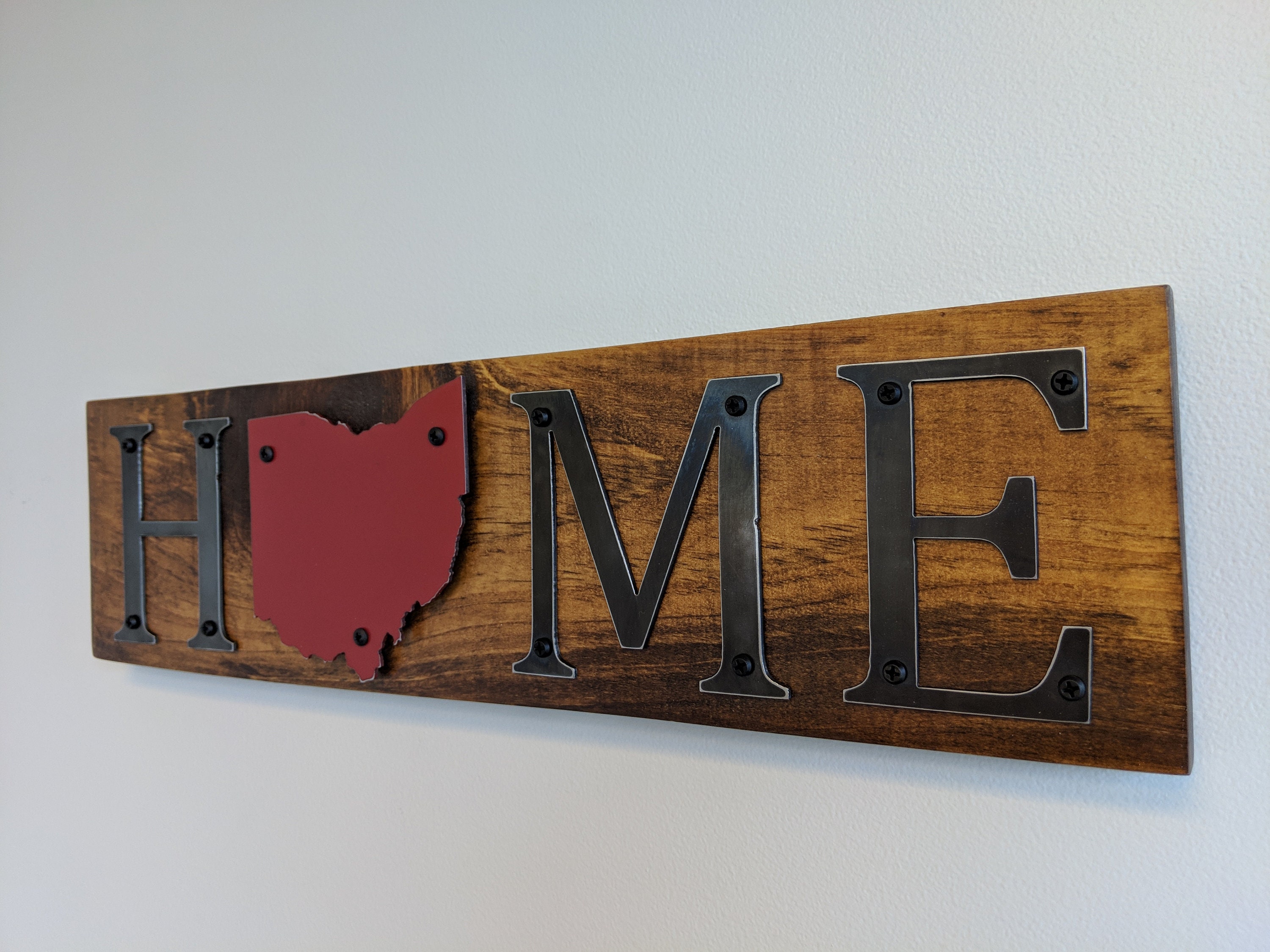 Ohio HOME Sign. Rustic Wood and Metal Unframed - Etsy