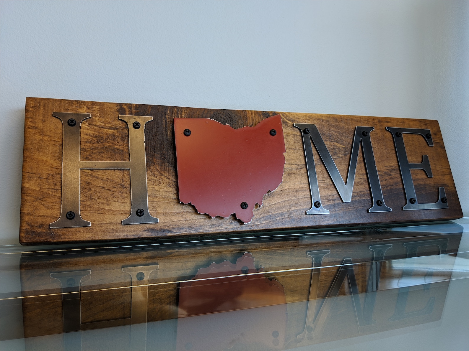 Ohio HOME Sign. Rustic Wood and Metal Unframed | Etsy