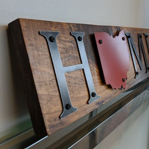 Ohio HOME Sign. Rustic Wood and Metal Unframed - Etsy