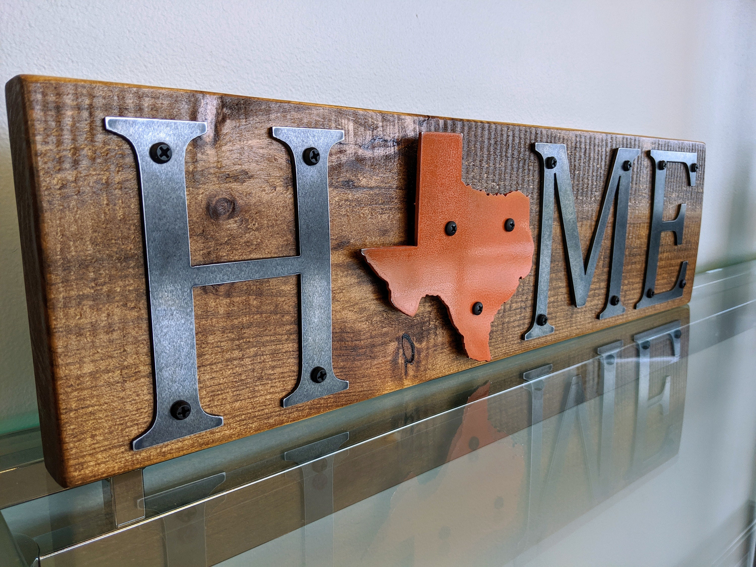 Texas HOME Sign. Rustic Wood and Metal Unframed - Etsy