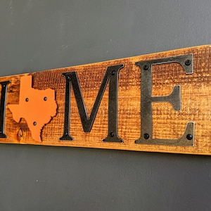 Texas HOME Sign. Rustic Wood and Metal Unframed - Etsy