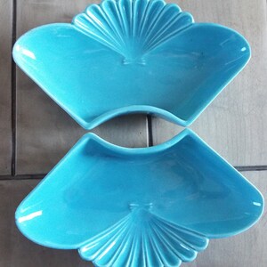 Vintage 1950s-60s Two Lazy Susan Shell Aqua Chip & Dip Trays - Etsy